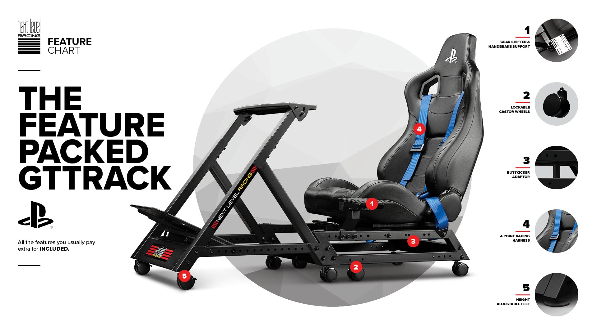 Next Level Racing GTtrack Cockpit Playstation Edition (PS4): Buy Online ...