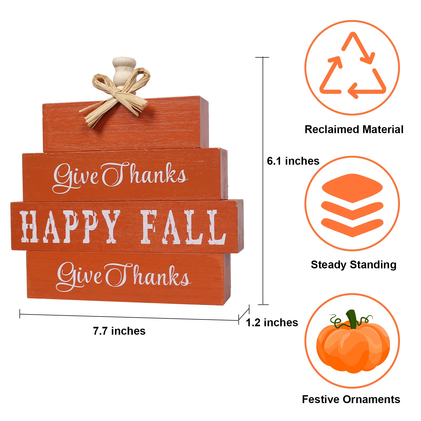 Fall Decorations for Home, DECSPAS Large Size 2 Pack 4-layered Wood ...