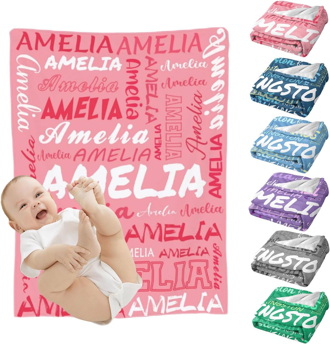 Amazon.com: WAJL POD Custom Baby Blankets for Girls Boys Kids ...