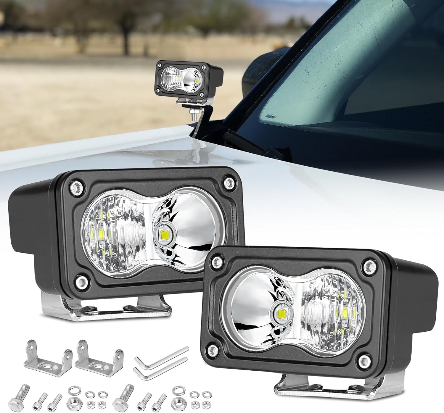 Amazon.com: LED Pods Lights, Rfroad Lighting 3 Inch 40W Off Road Light ...