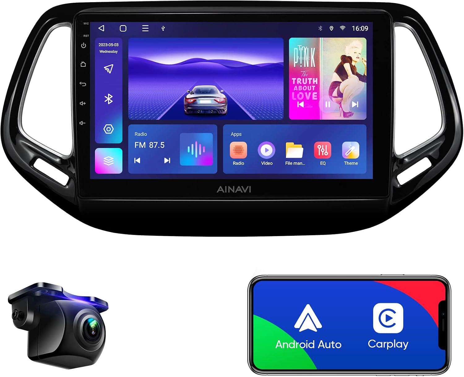 Amazon.com: Android 12 Car Stereo Upgrade Radio for Jeep Compass 2017 ...