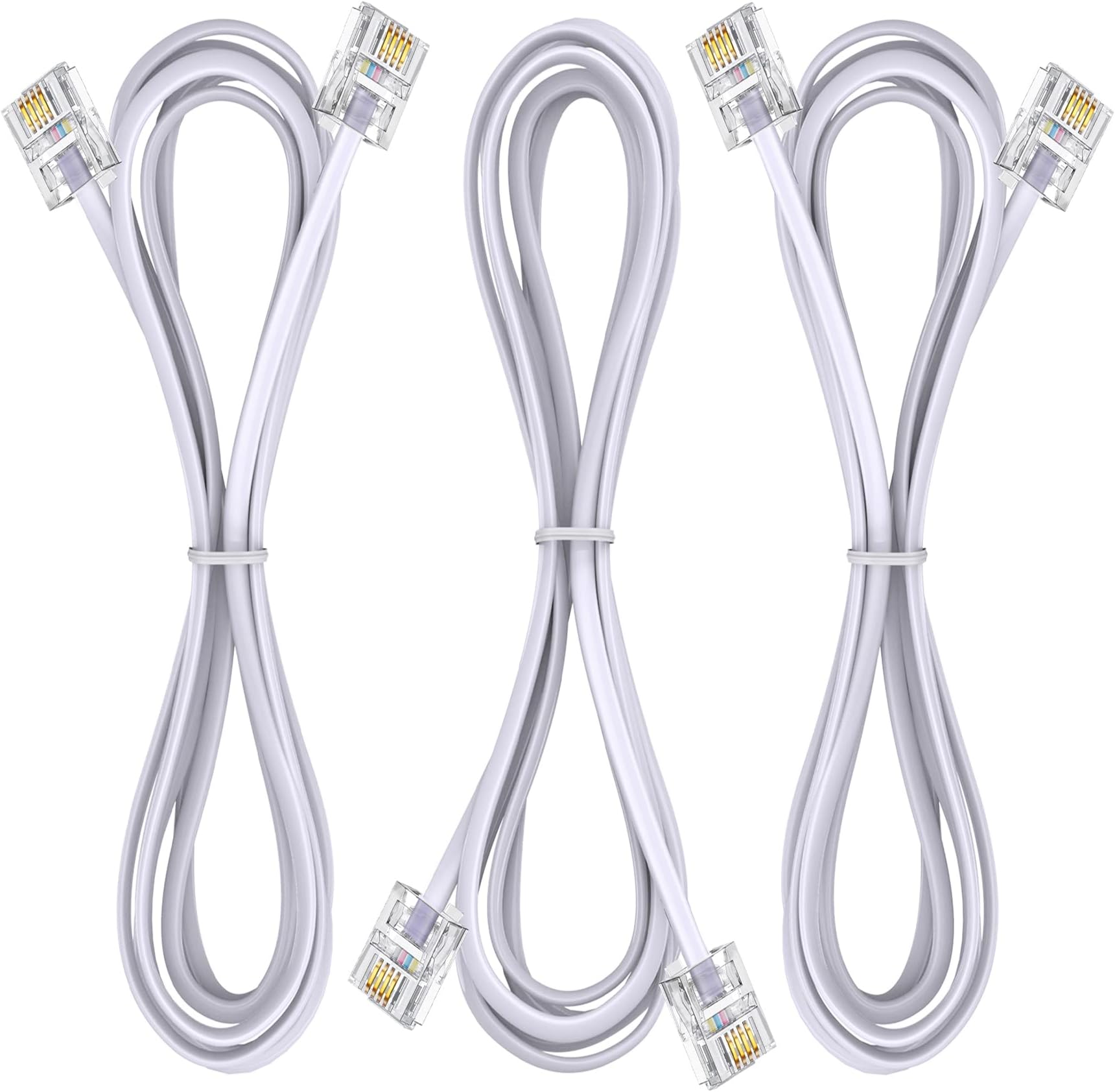 Amazon.com: TENINYU RJ9 4P4C 4 Conductor Straight Modular Telephone ...