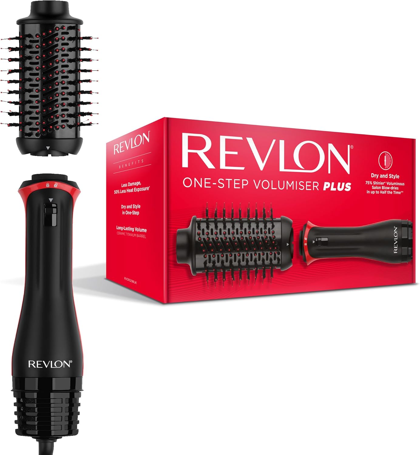 Revlon One-Step Volumiser Plus (Patented Detachable Head, Ceramic ...