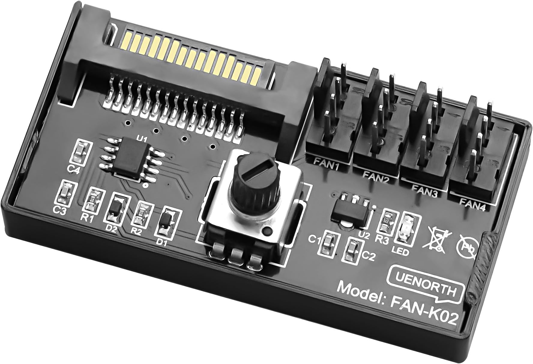 Amazon.com: SinLoon 4 Knob Cooling Fan Speed Controller PC 8 Channels ...