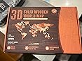 Amazon.com: Handiwoo Wooden World Map 3D, Wood World Map Wall Art ...