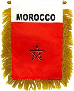 Amazon.com: Wholesale lot 3 Morocco Mini Flag 4"x6" Window Banner w ...