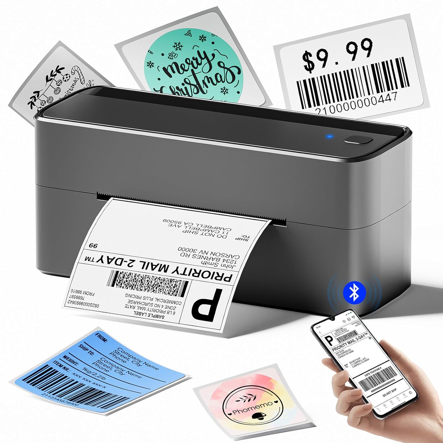 Phomemo 4x6 Shipping Label Printer - 241BT Bluetooth Thermal Label ...