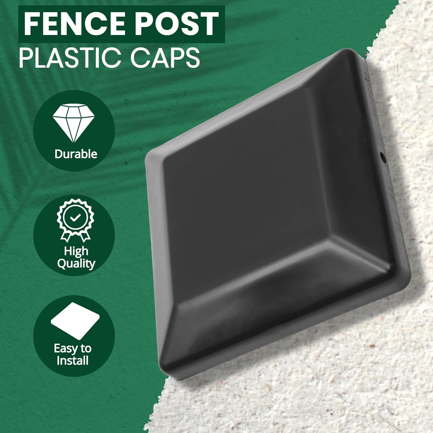 Buy 6-Pack) True I.D. 6x6 Fence Post Caps - Made from Black Durable ...