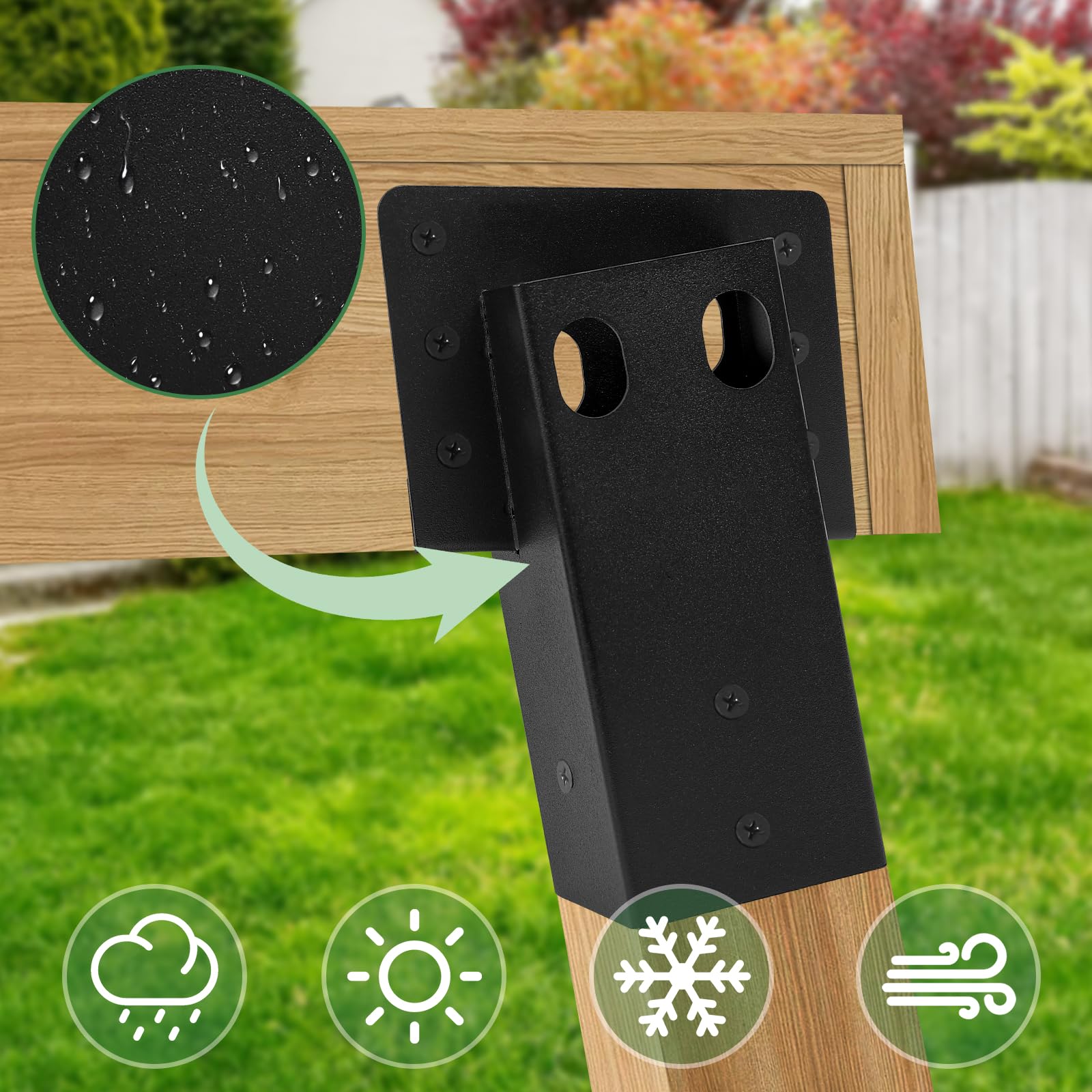 Snapklik.com : Deer Stand Brackets, 4 Pcs Black Outdoor 4"x 4" Compound ...