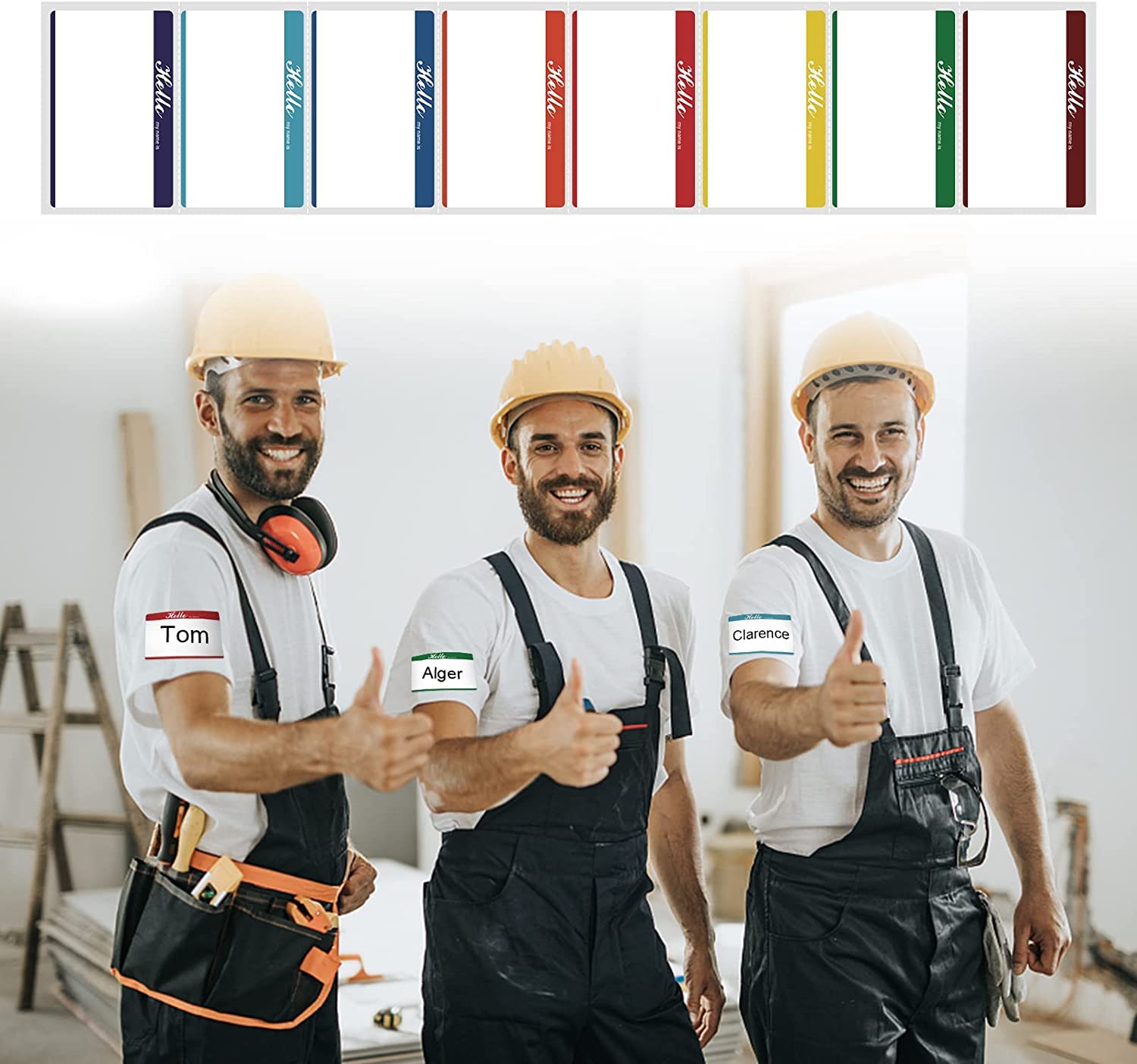 Snapklik.com : Sticky Name Tags Stickers Colorful Hello Border All ...