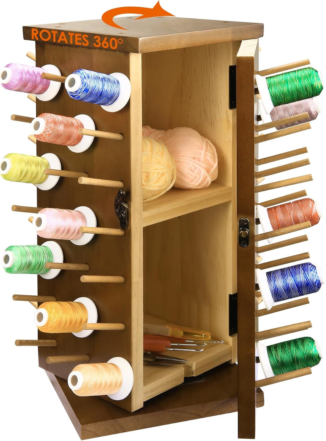 Amazon.com: Wooden 84 Spools Thread Rack/Thread Holder Organizer with ...