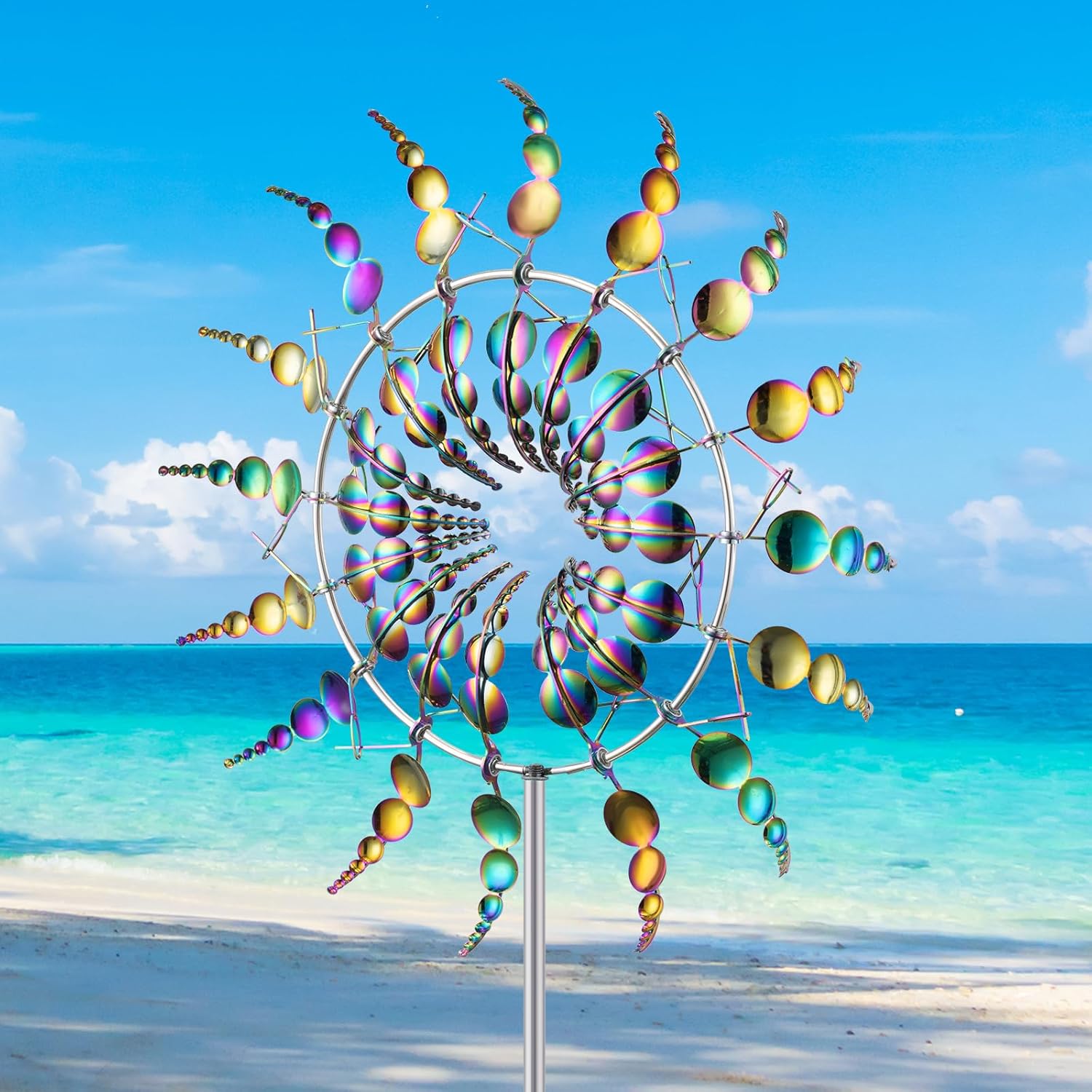 Amazon.com: Magical Metal Windmill 3D Wind Spinner with Garden Stake ...