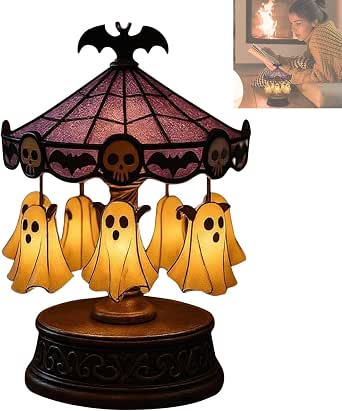 Halloween Carousel Ghost Lamp, Ghost Carousel Light for Desks, Gothic ...