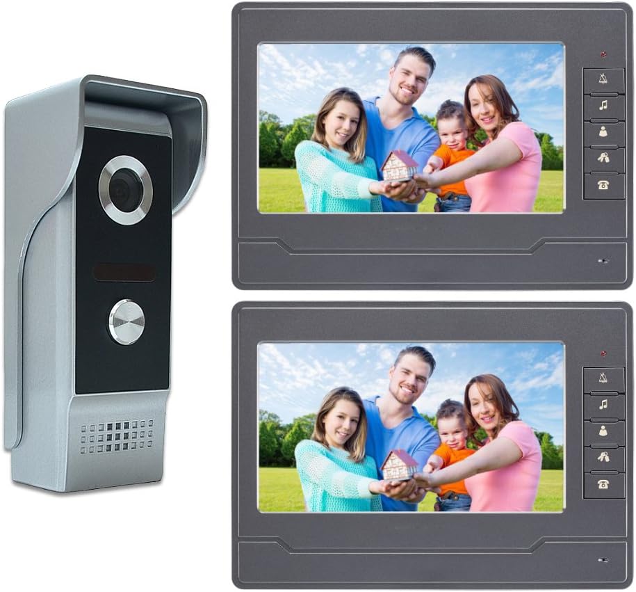 Amazon.com : AMOCAM Video Intercom System, 7" Monitor Wired Video ...