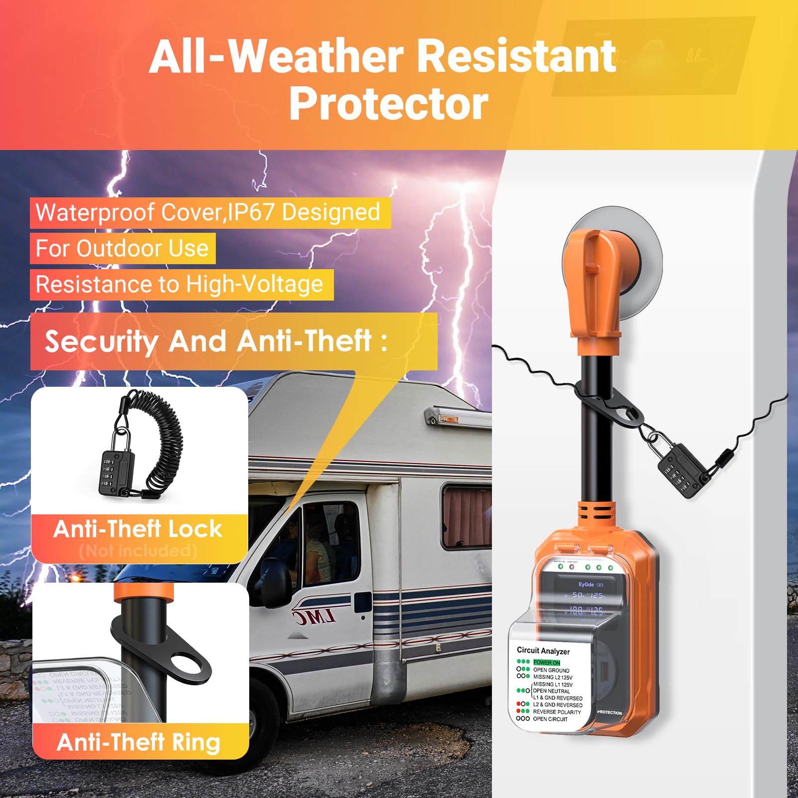 Snapklik.com : EyGde Smart RV Surge Protector 50 Amp - Upgraded Real ...