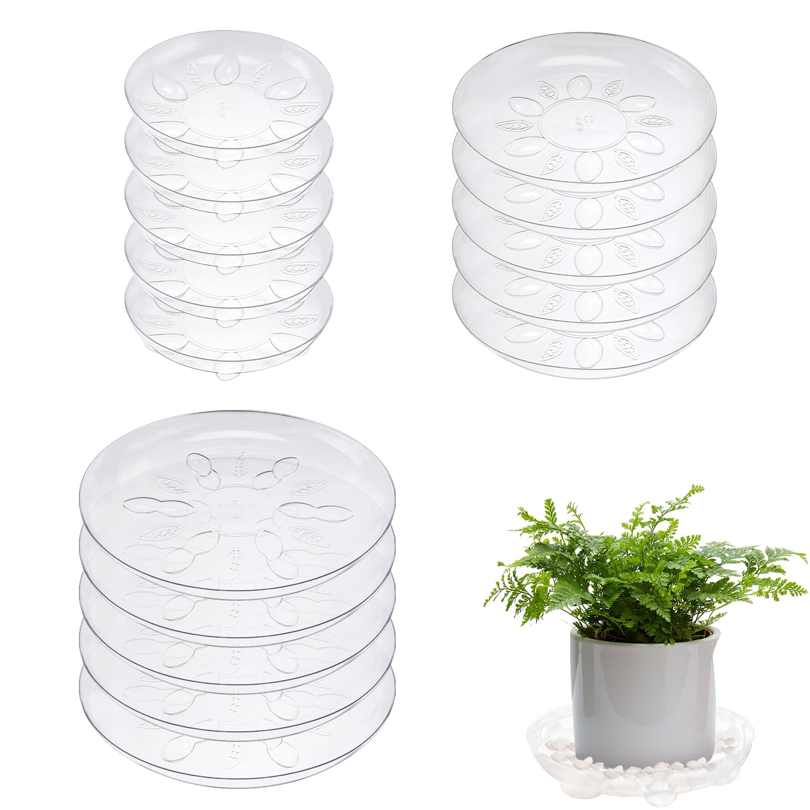 Amazon.com : ANPHSIN 15 pcs Heavy-Duty Plant Saucers with Feet, 6in/8in ...