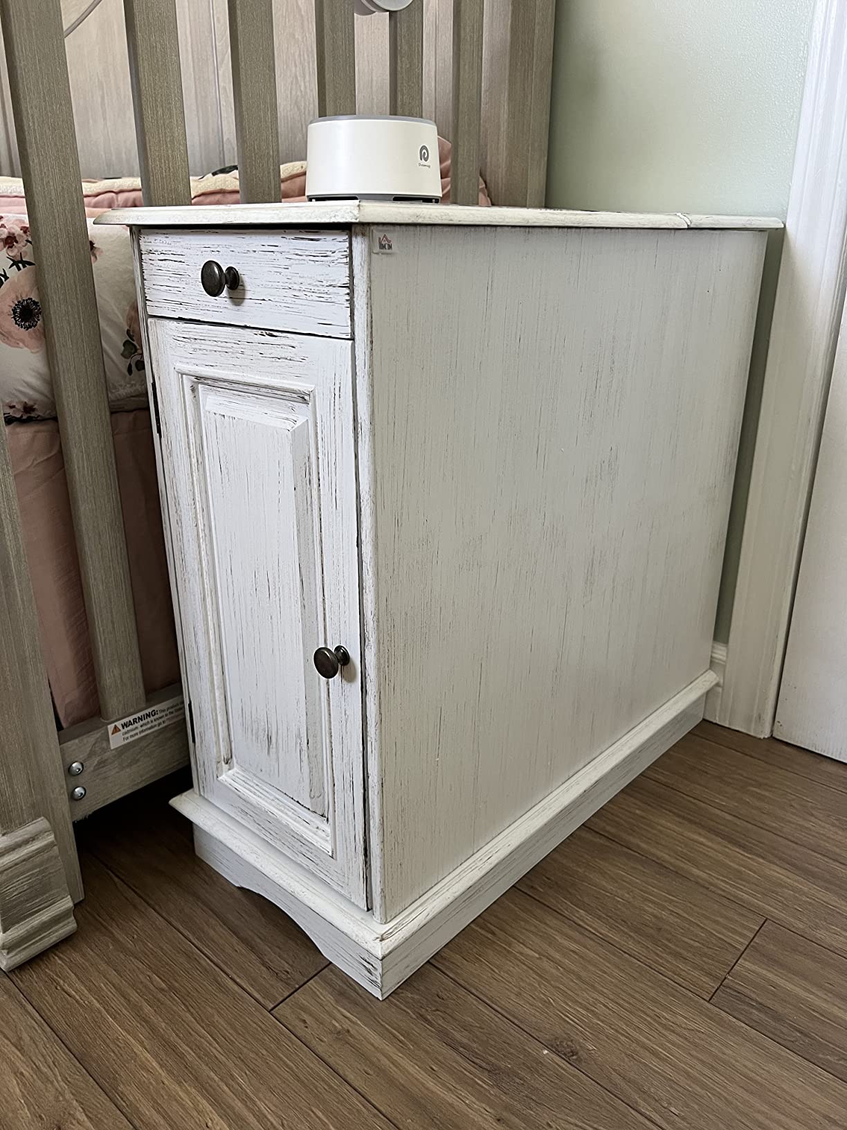 HOMCOM Side Table with Flip Top, Slim End Table with Storage Drawer and ...