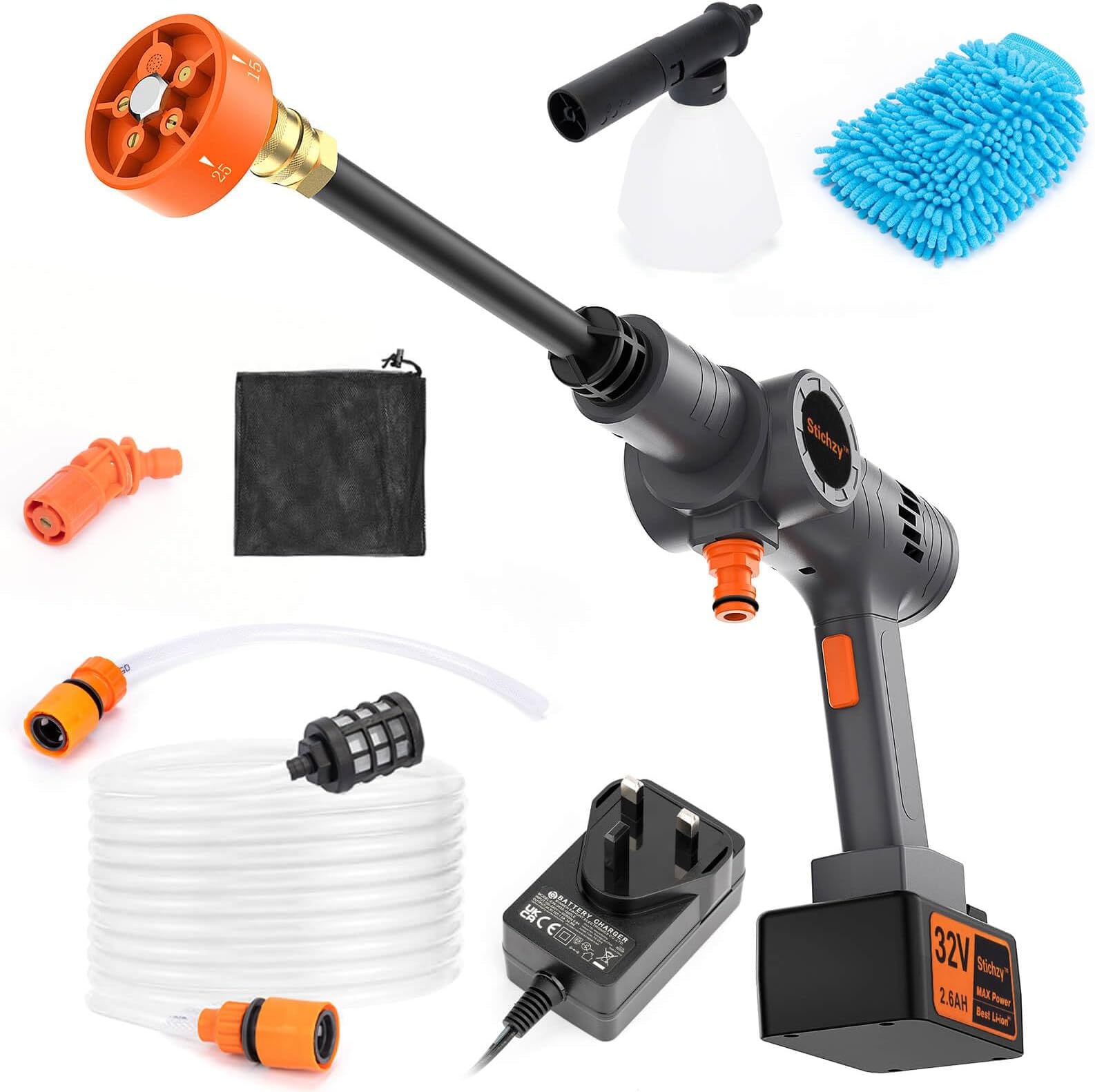 Stichzy Cordless Portable Pressure Washer - 700PSI Battery Pressure ...