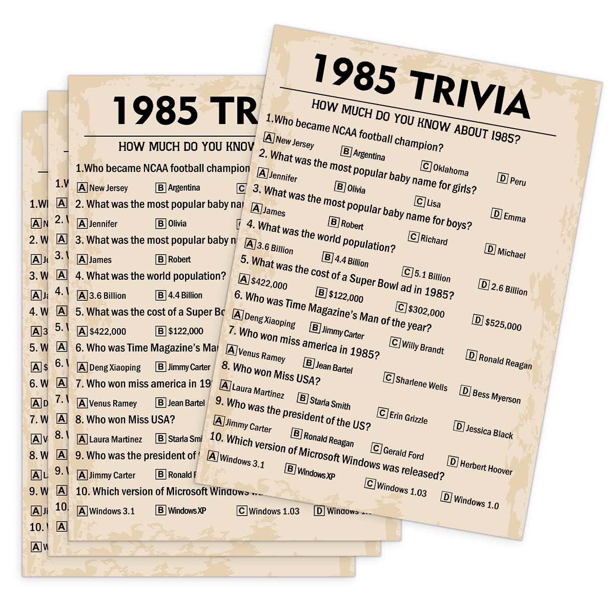 Amazon.com: 40th Birthday Party Games, 1985 Trivia Games, Birthday ...