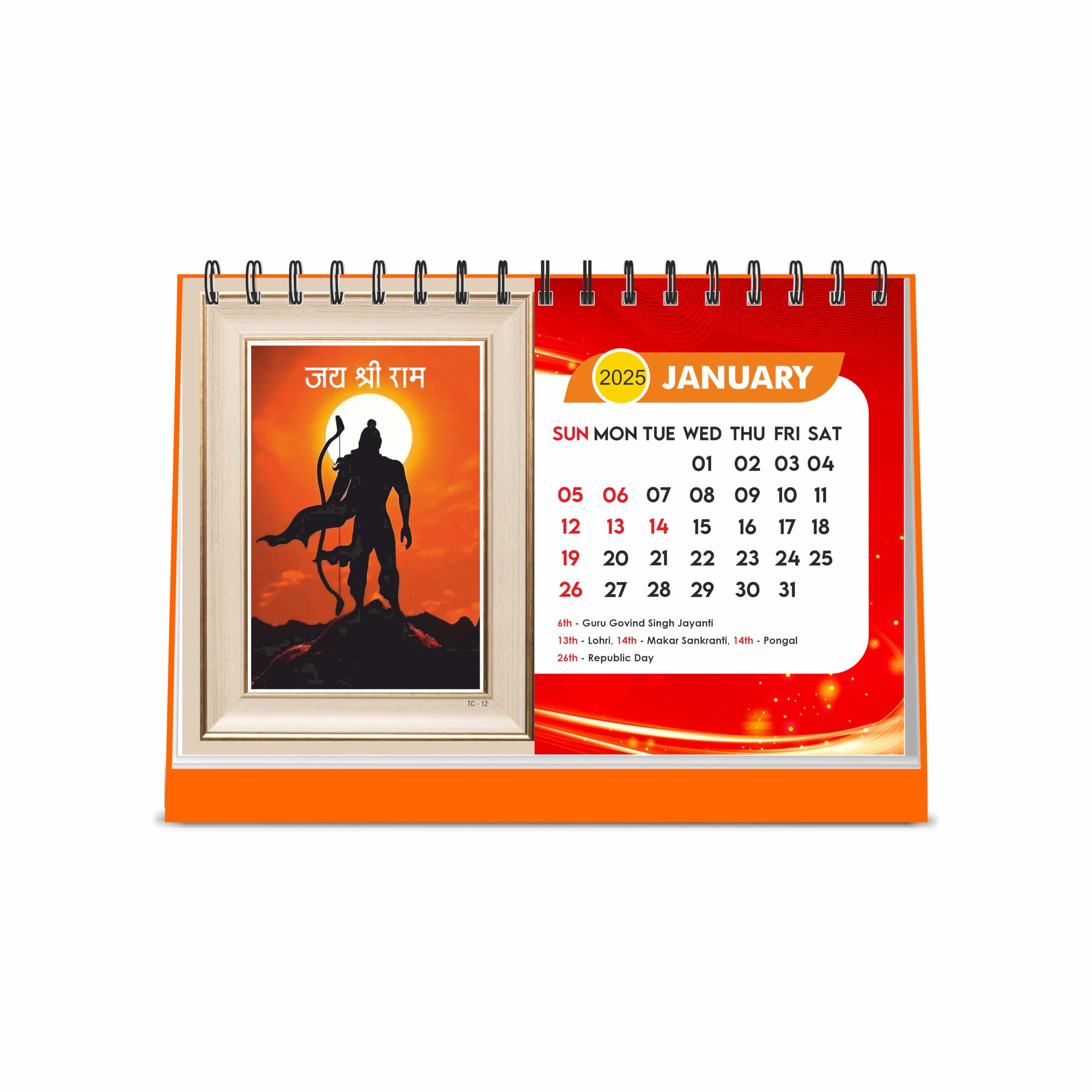 ESCAPER Hindu Gods & Goddess Religious Desk Calendar 2025, 12 Monthly ...