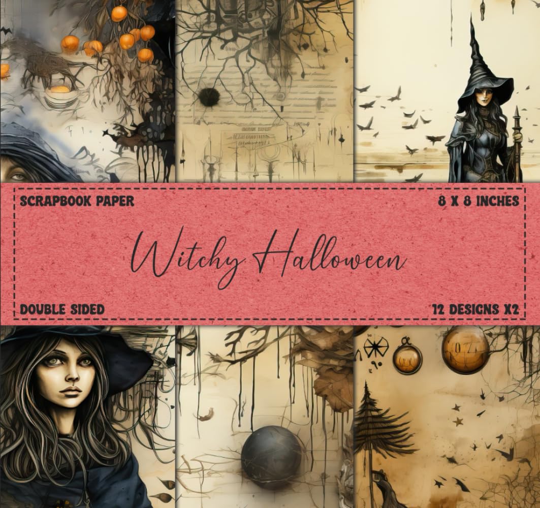 Scrapbook Paper: Witchy Halloween, Vintage Themed, Decorative Craft ...