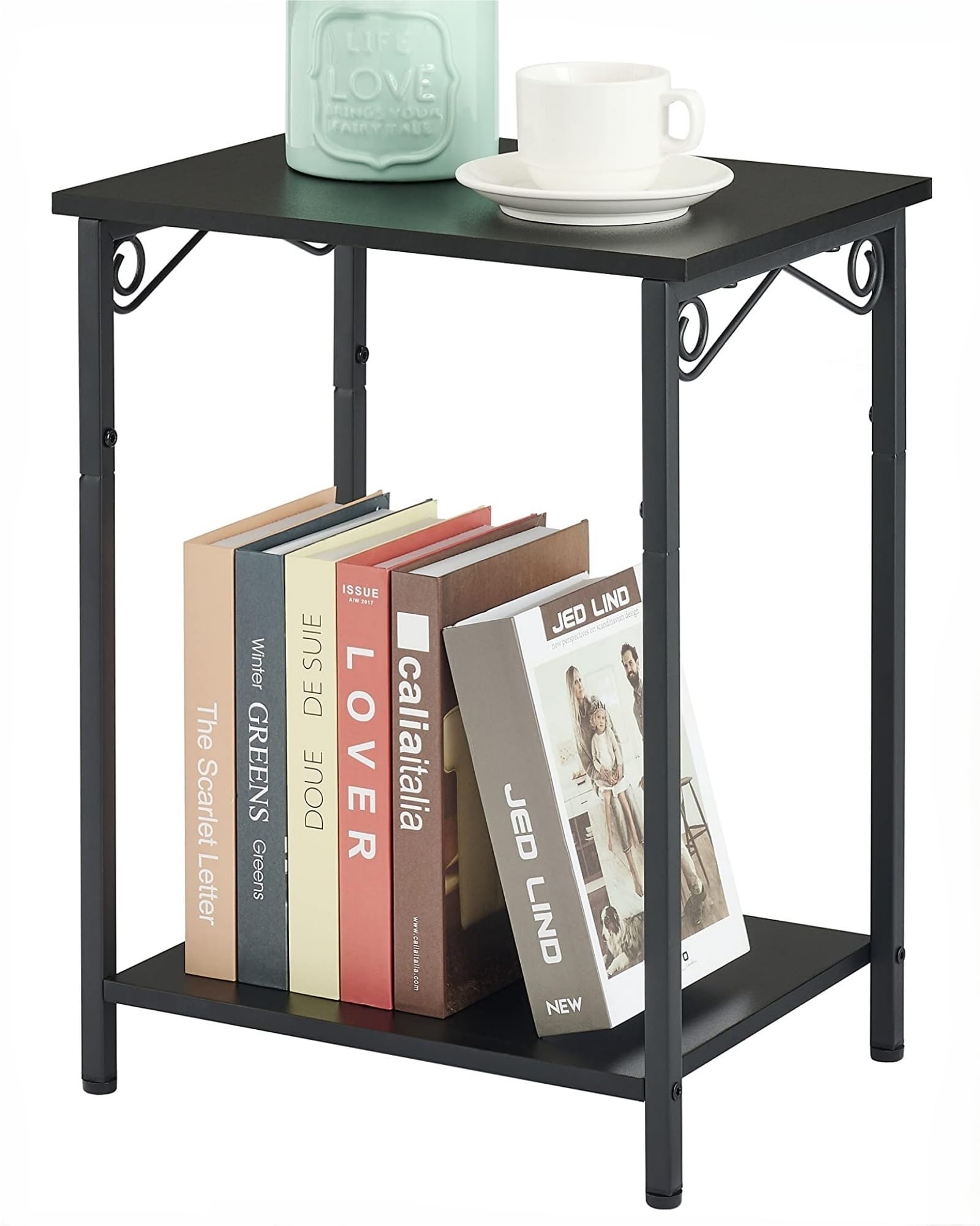 Snapklik.com : Hoctieon 2 Tier End Table, Small Night Table, Narrow ...