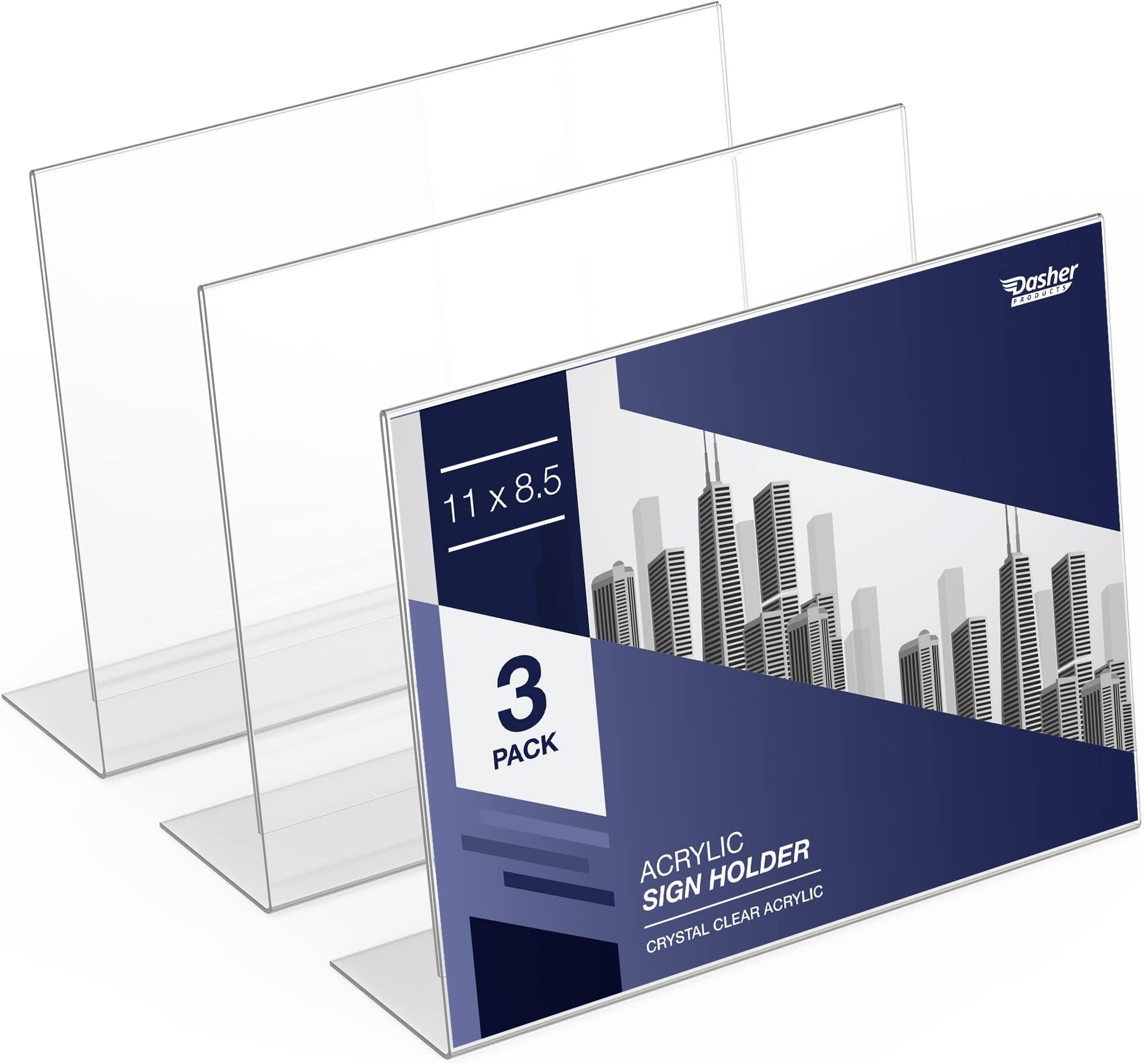 Amazon.com : Slant Back Acrylic Sign Holder 11 x 8.5, 3 Pack, Acrylic ...