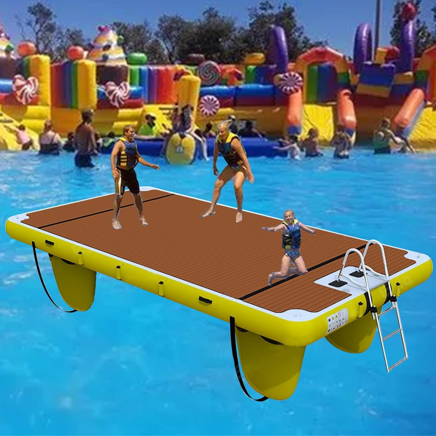 Amazon.com: Lake Inflatable Floating Dock, Portable Inflatable Floating ...