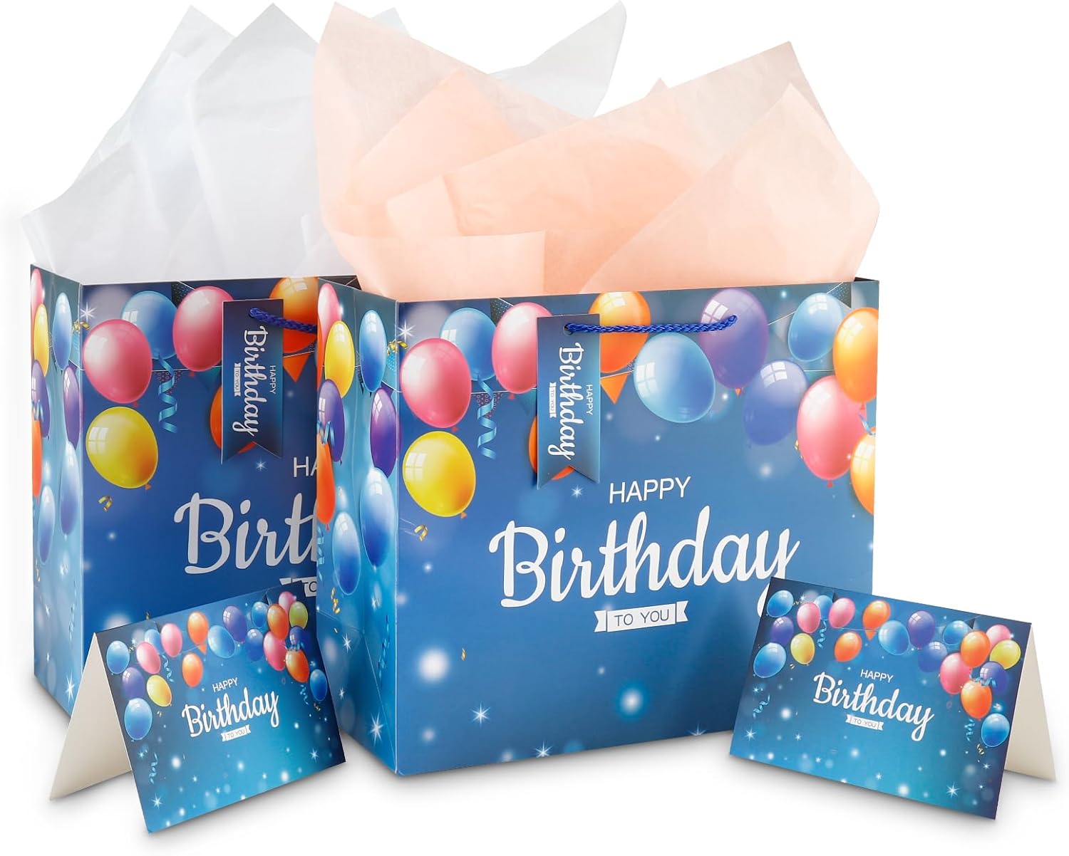Amazon.com: Neatnsharp 13" Large Birthday Gift Bags 2 Pack with ...