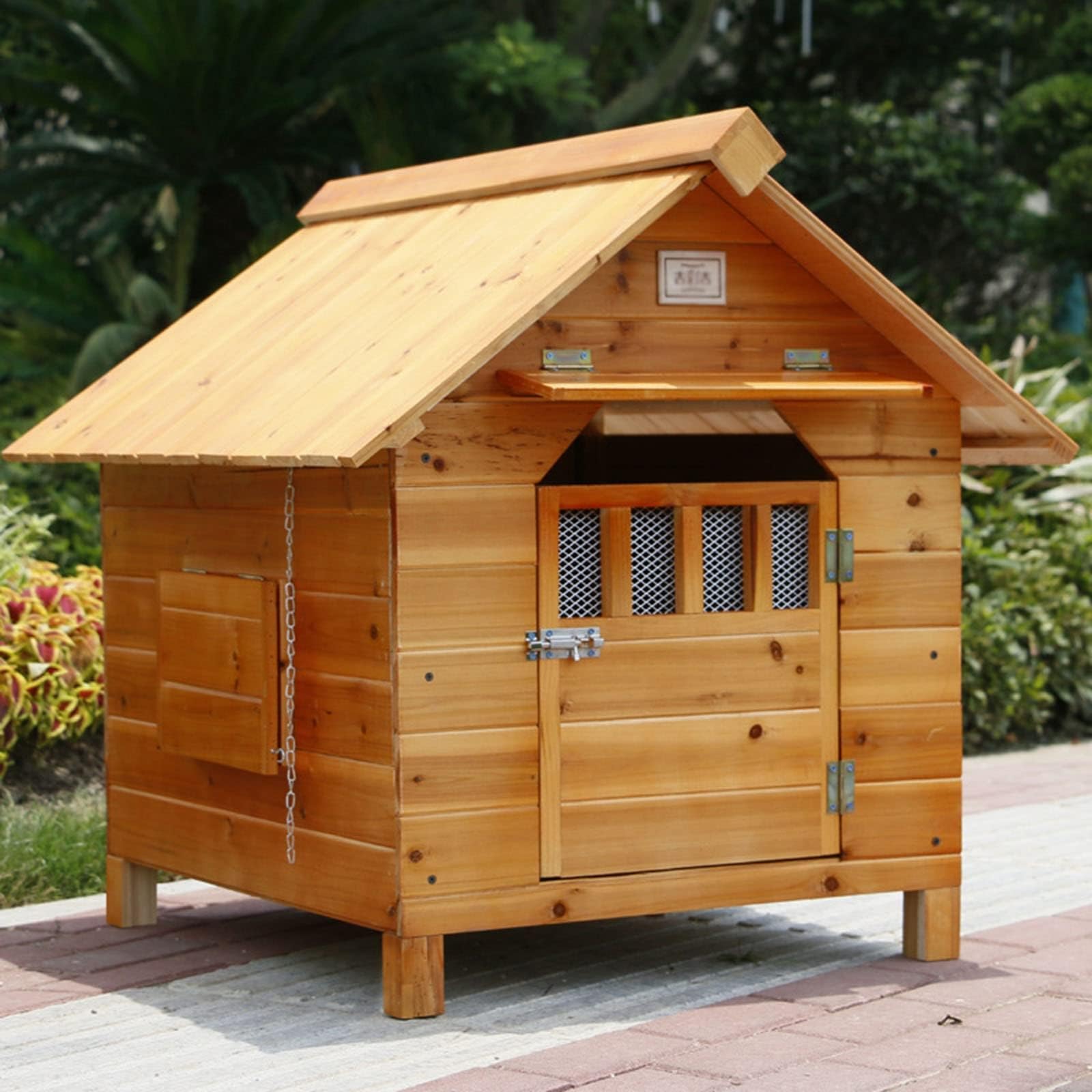 Amazon.co.jp: Dog kennel, outdoor large dog kennel, wooden bite scratch ...