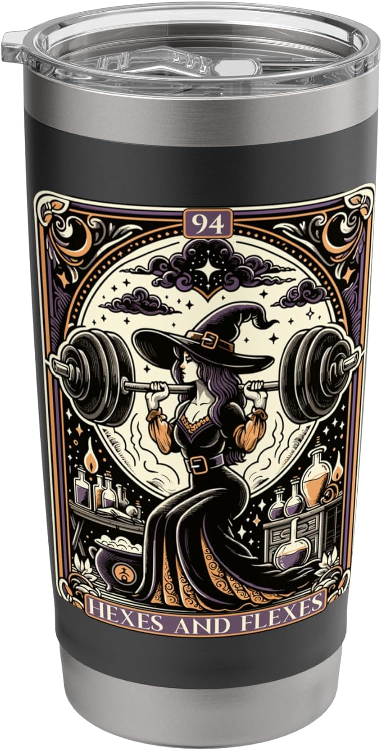 Amazon.com | Witch Workout Fitness Deadlifting Hexes Flexes Tarot Card ...