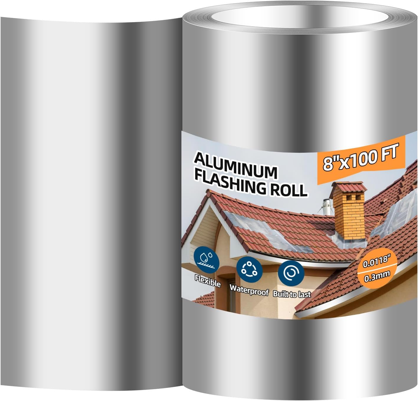 Aluminum Roll Flashing, 8'' x 100' Metal Roofing Roll for Roof and ...