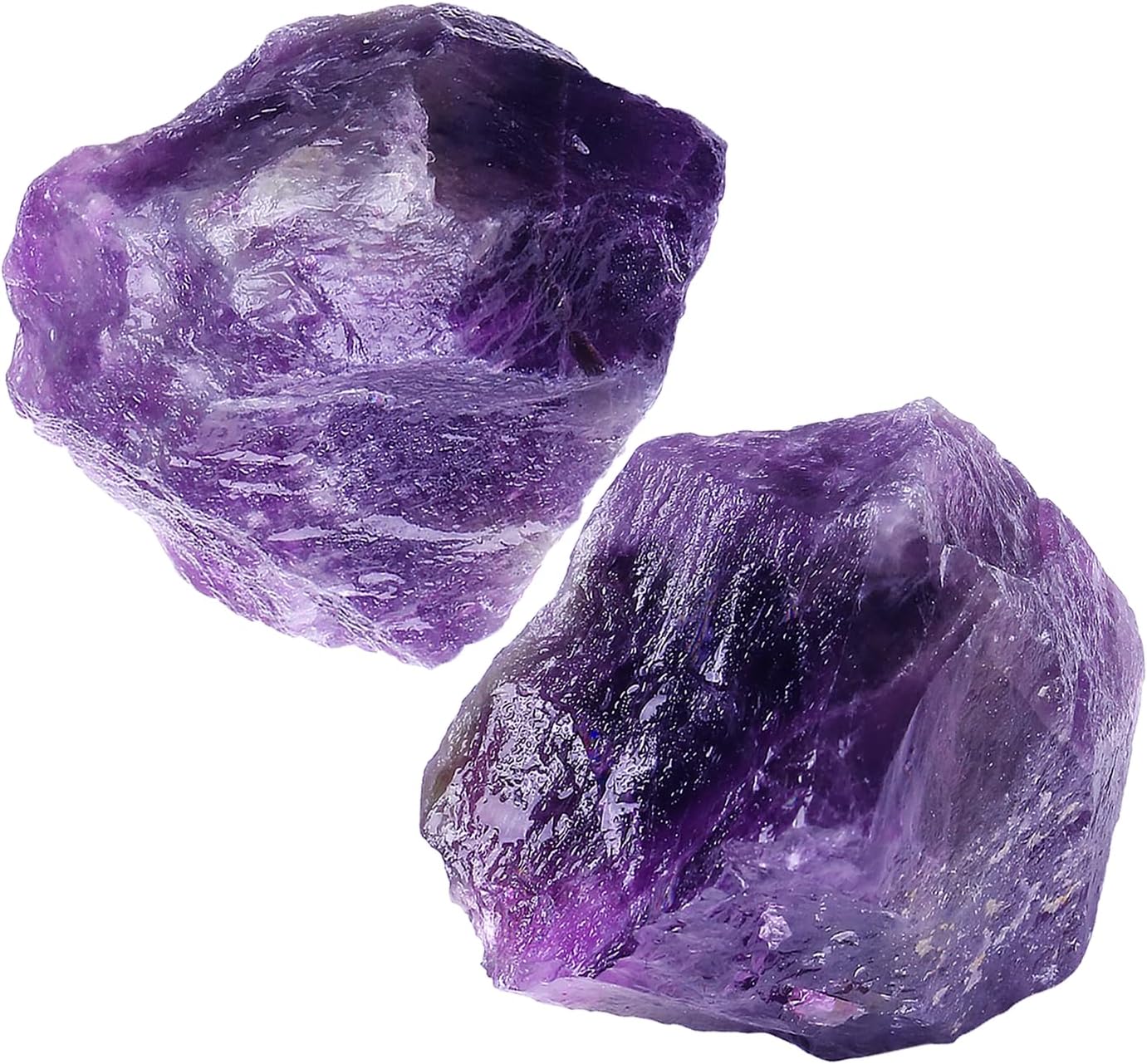 Amazon.com: NUKAYAI 2Pcs Amethyst Crystal 1.8-2.2" Large Natural Stones ...