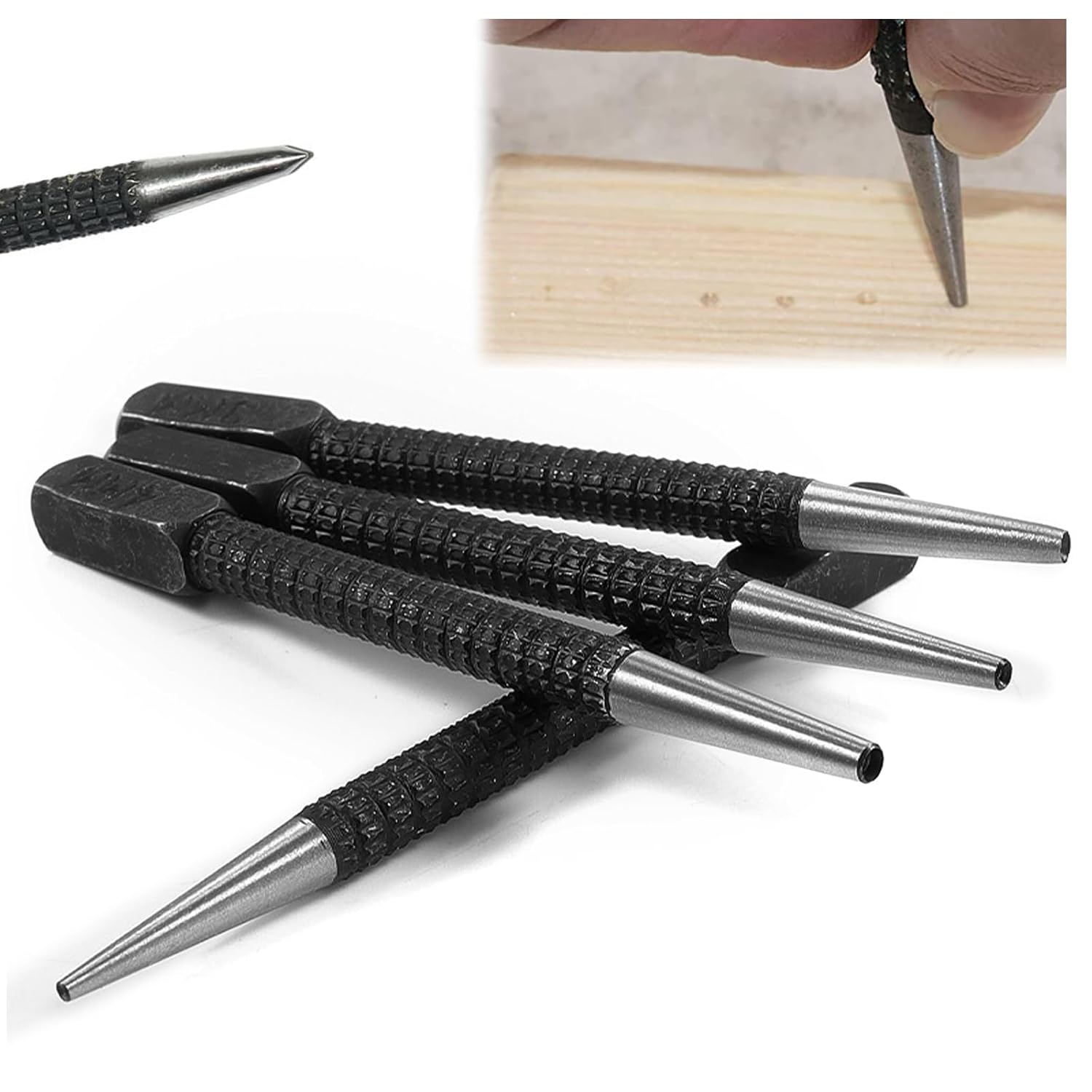 Nail Punch Set, 4 Pcs Centre Punch Nail Portable Punchs Tool ...