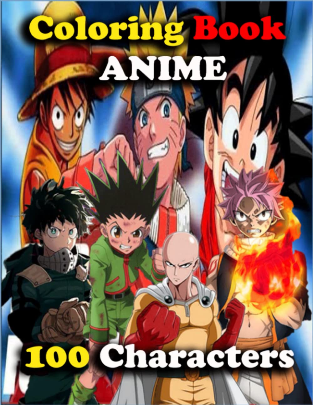 Anime Coloring Book 100 Characters 100 Mixed Anime Characters Most ...