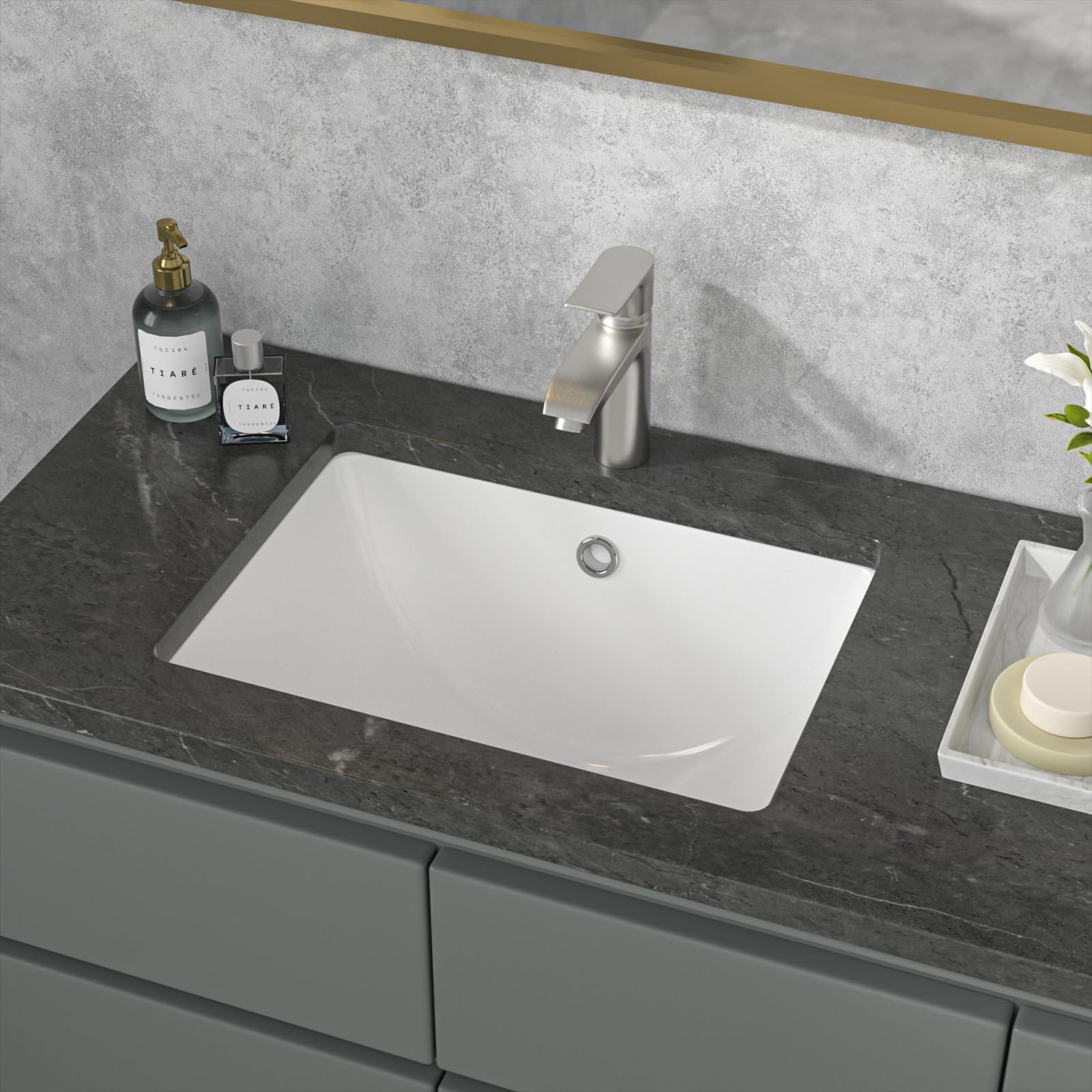 Snapklik.com : Undermount Bathroom Sink Rectangular - 20 X 15 Inch ...