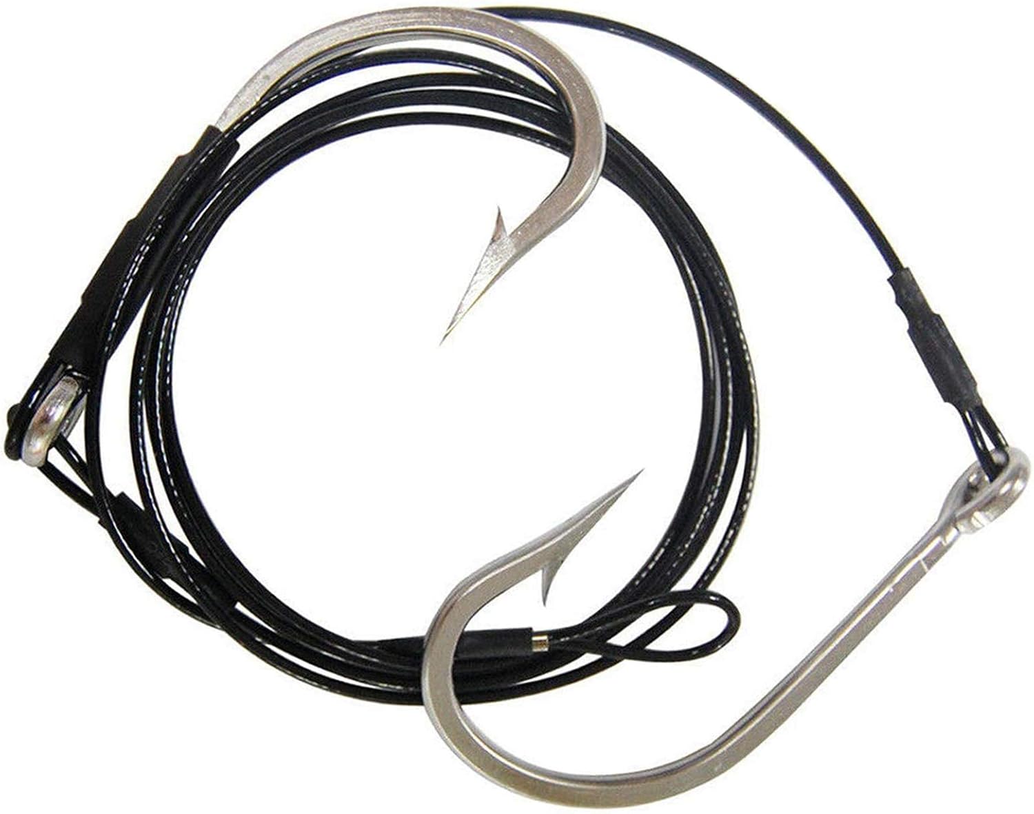 Amazon.com : Shark Rigs Stainless Steel Twin Fishing Hooks 400LB Nylon ...