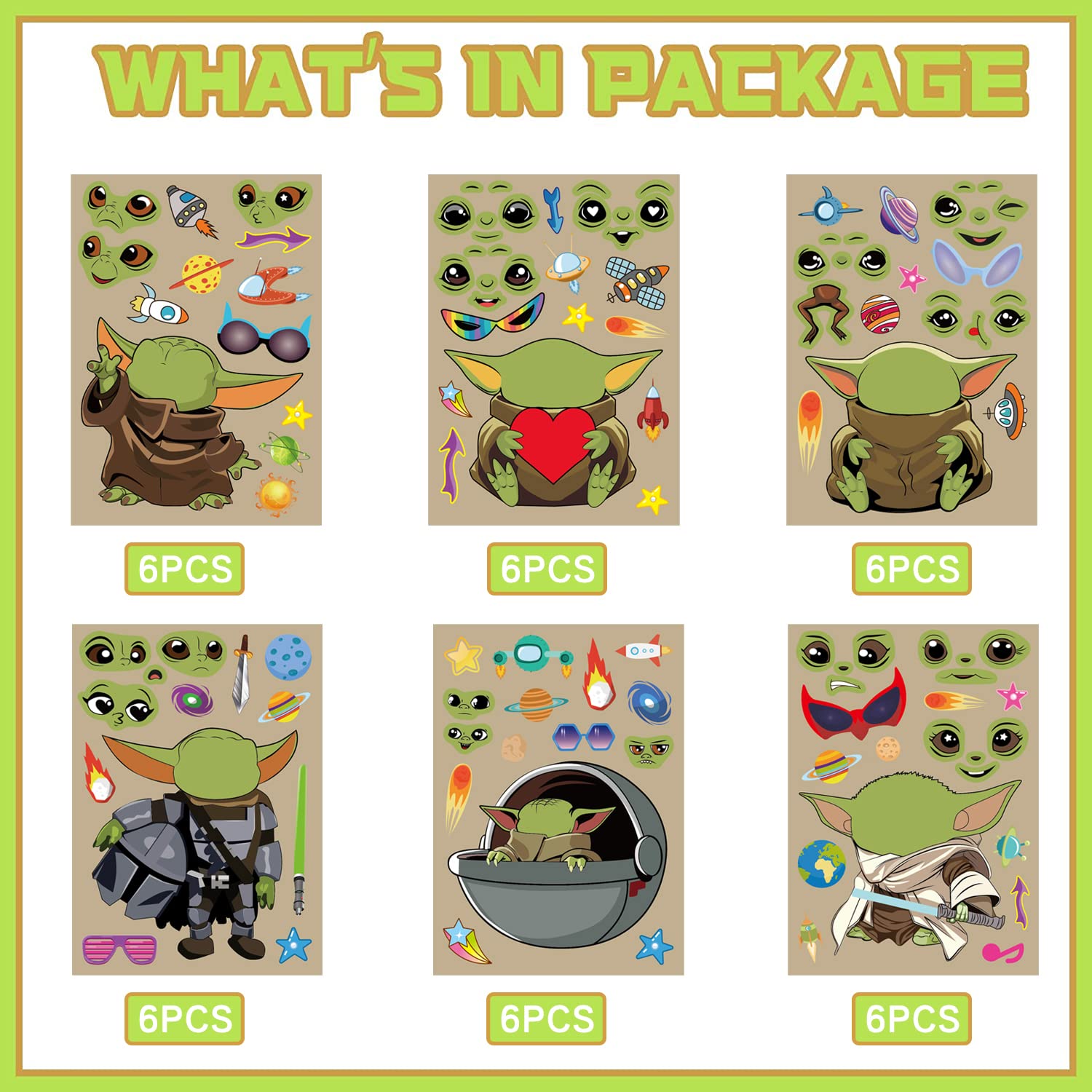 Snapklik.com : VDESFUEBY 36 Pack Make Your Own Baby Yoda Party Toy ...