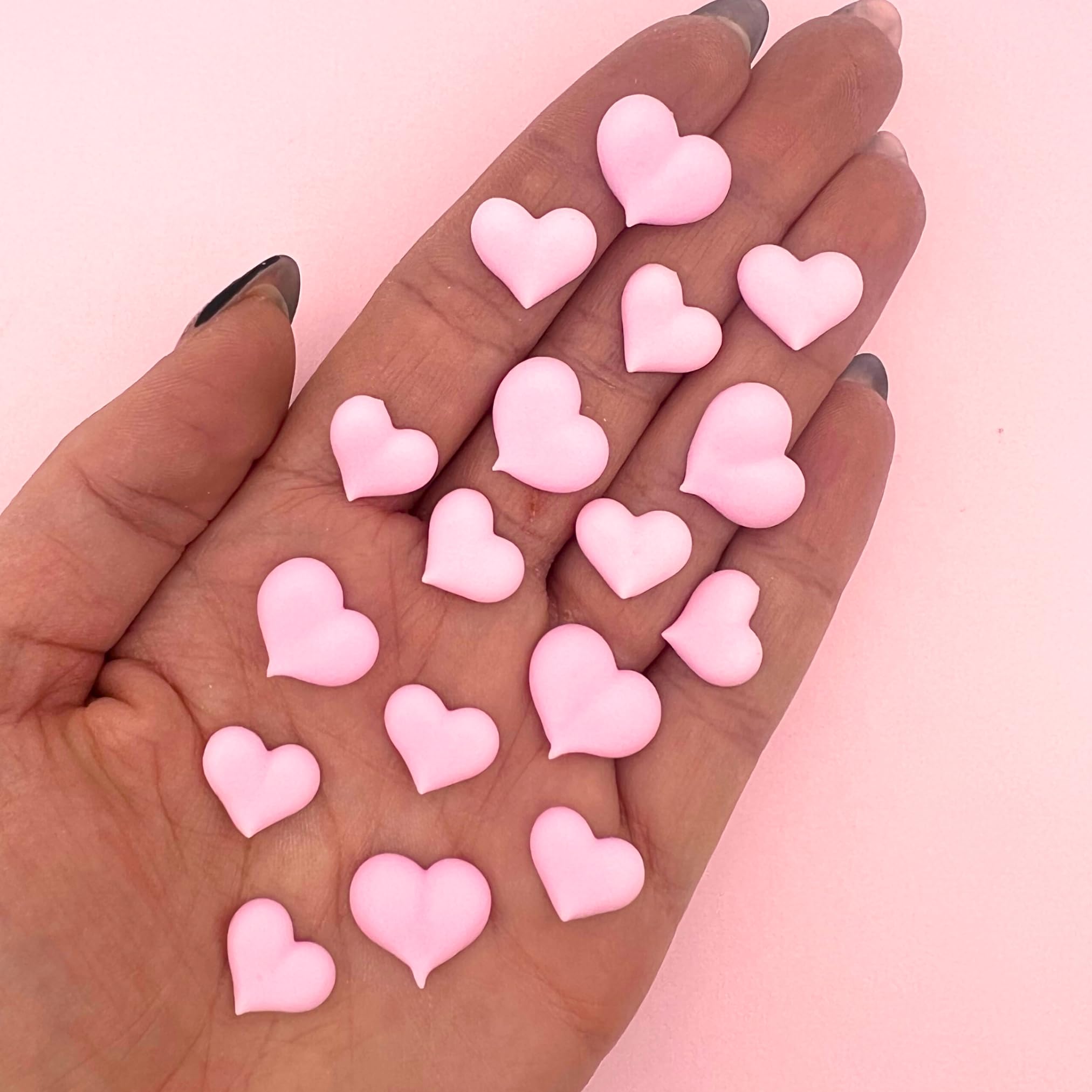 Amazon.com: 36 Mini Pink Heart Icing Decorations – Valentine's Day ...