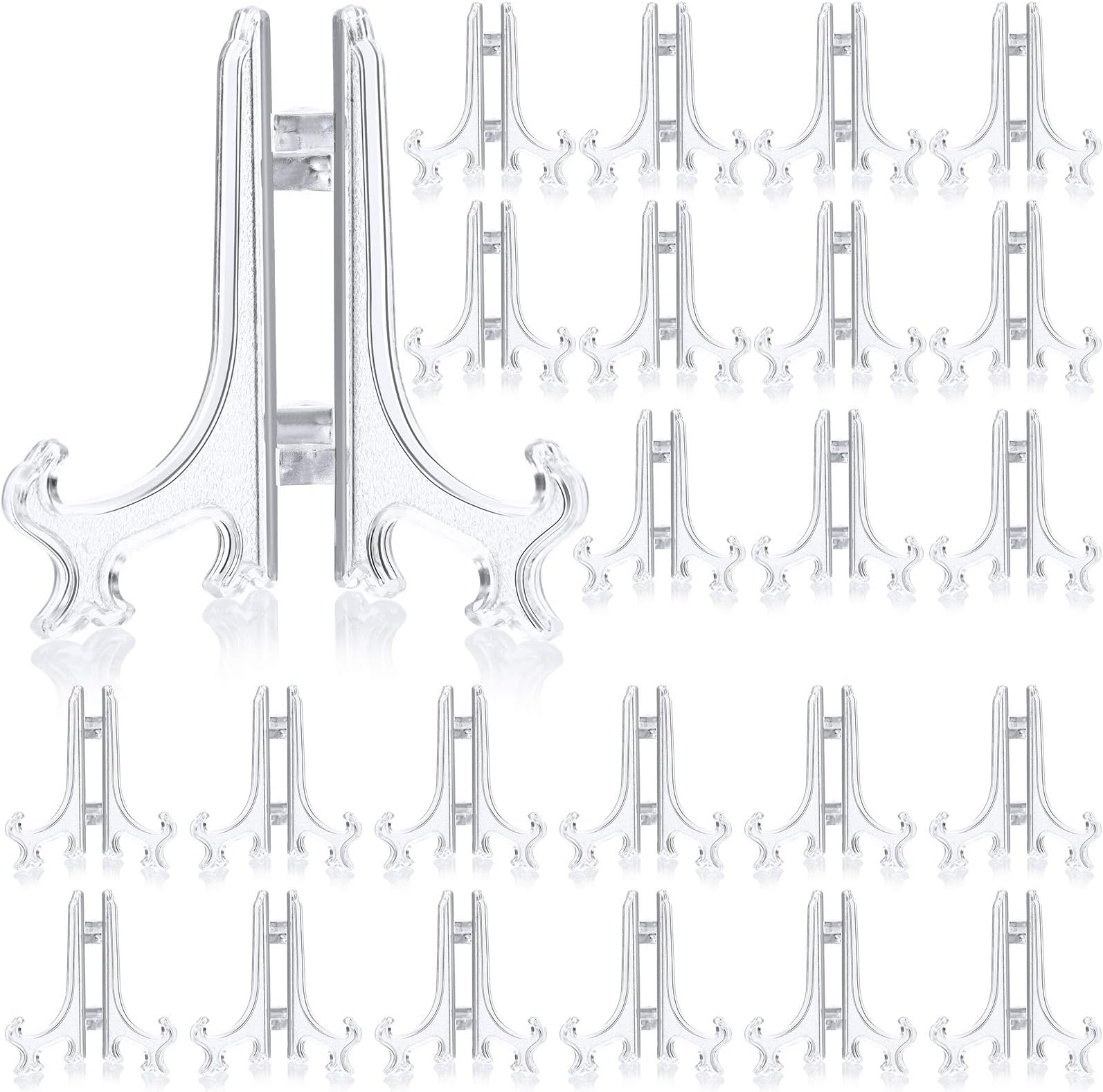Amazon.com: Super Z Outlet Plastic Easels 12 Pack Clear Easel Stands ...