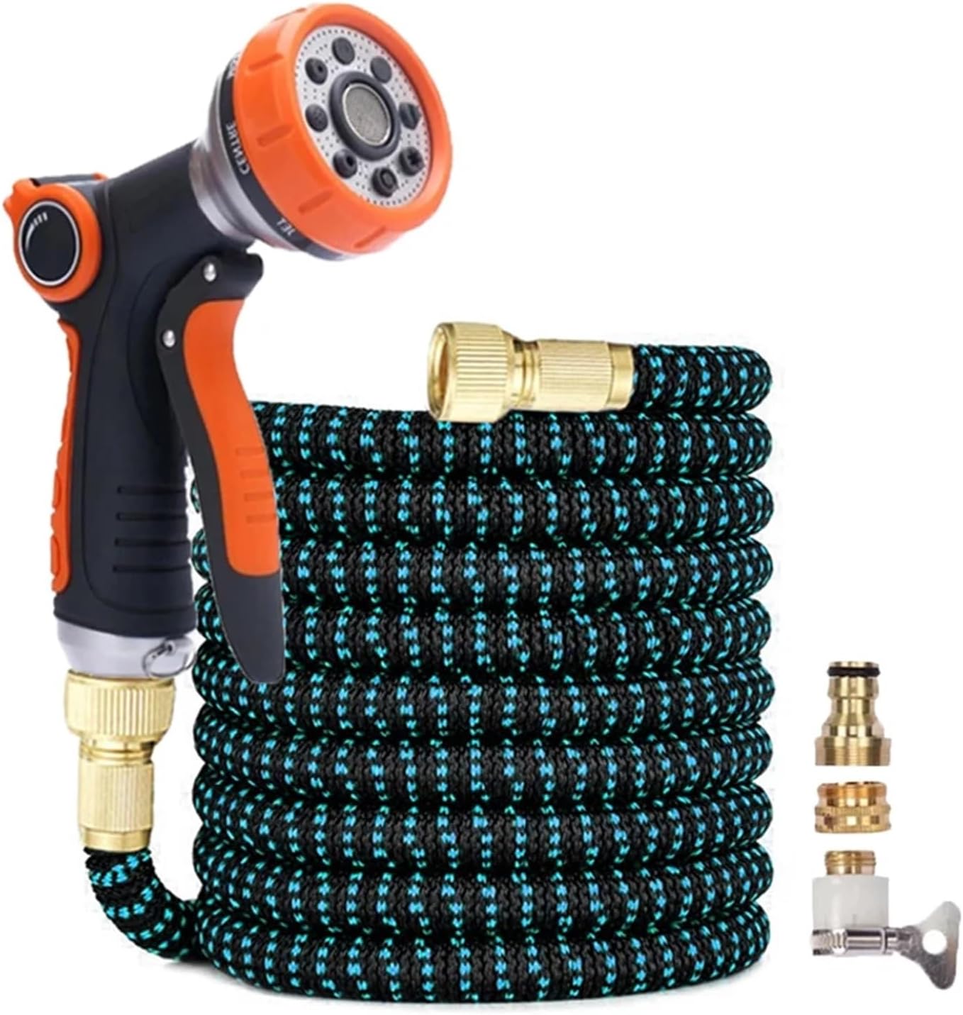 Amazon.co.jp: ガーデンホース 高圧ガーデンホースセット散水灌漑ABSパイプ拡張可能なホース洗車スプレークリーニングツール 伸縮式水道管(BW07,1/2''_75FT ...