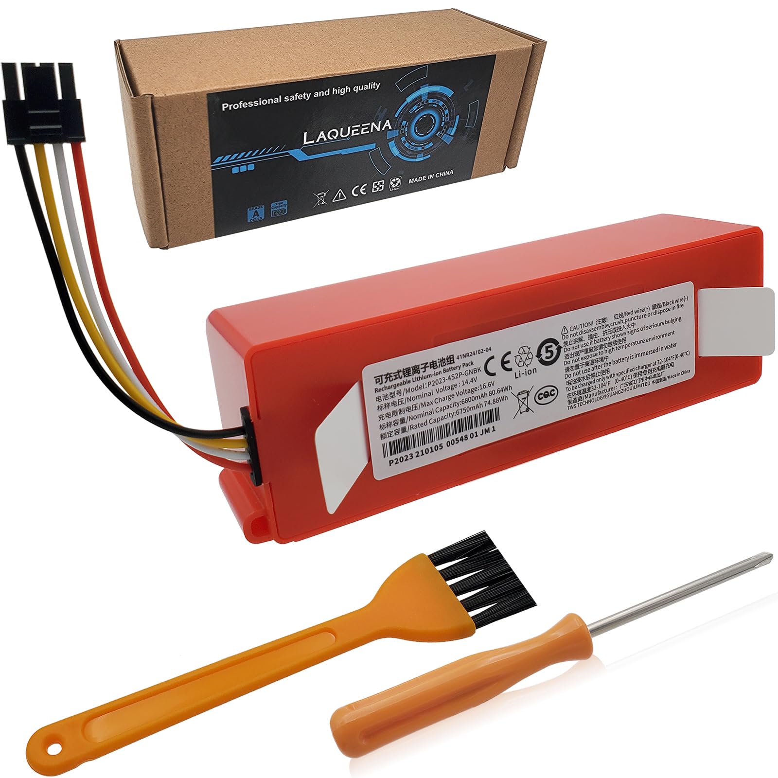 Amazon.com: LAQUEENA mi P2023-4S2P-GNBK-2 Battery Compatible with Xiaomi Vacuum Robotics ...