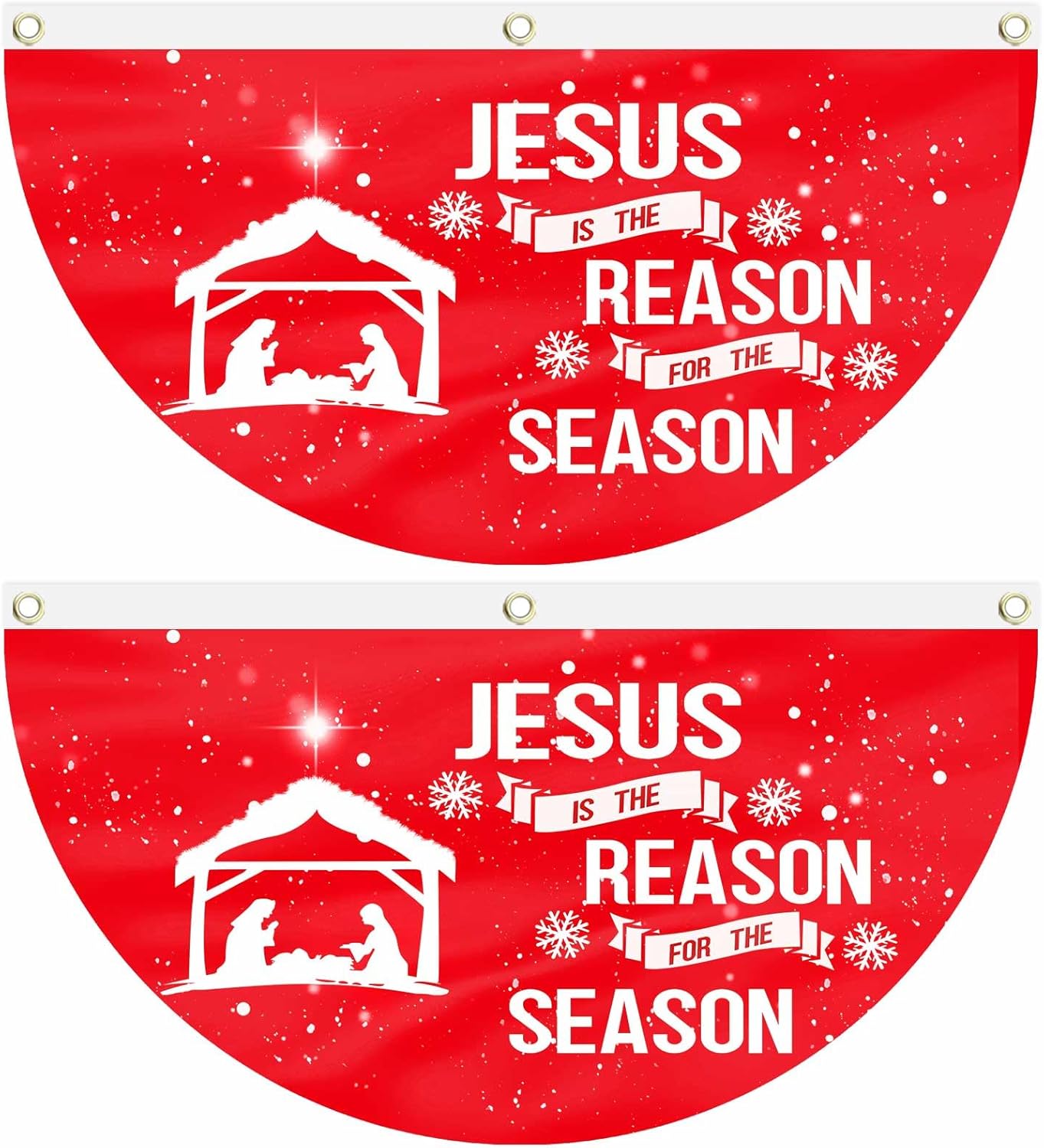 Amazon.com : 2 Pcs Jesus is The Reason for The Season Half Fan Flags ...
