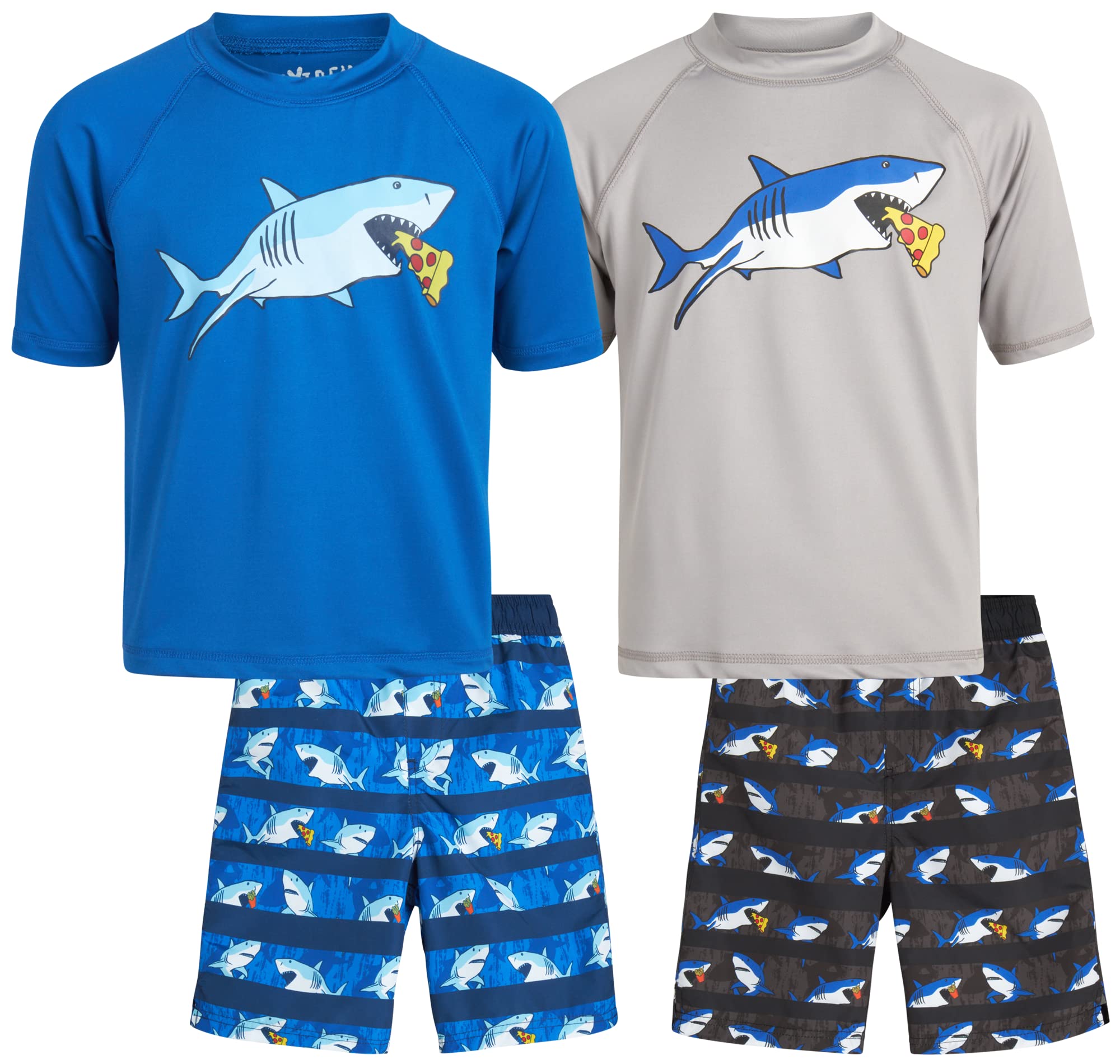 Snapklik.com : iXtreme Boys Rash Guard Set - 4 Piece UPF 50+ Swim Shirt ...