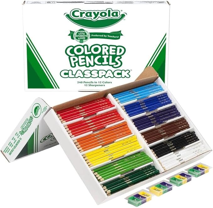Crayola Colored Pencils Classpack, 240 Count, Bulk Classroom Supplies ...