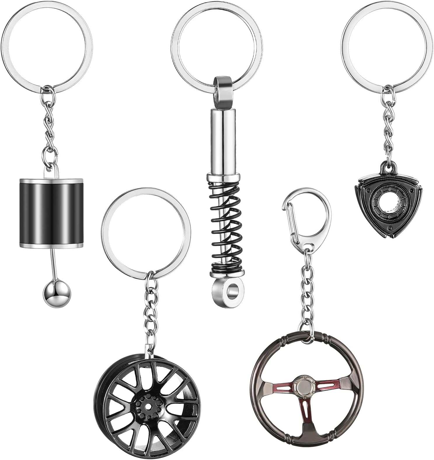 Amazon.com: 11 Pieces Auto Parts Metal Key Chain Set Spinning Turbo ...