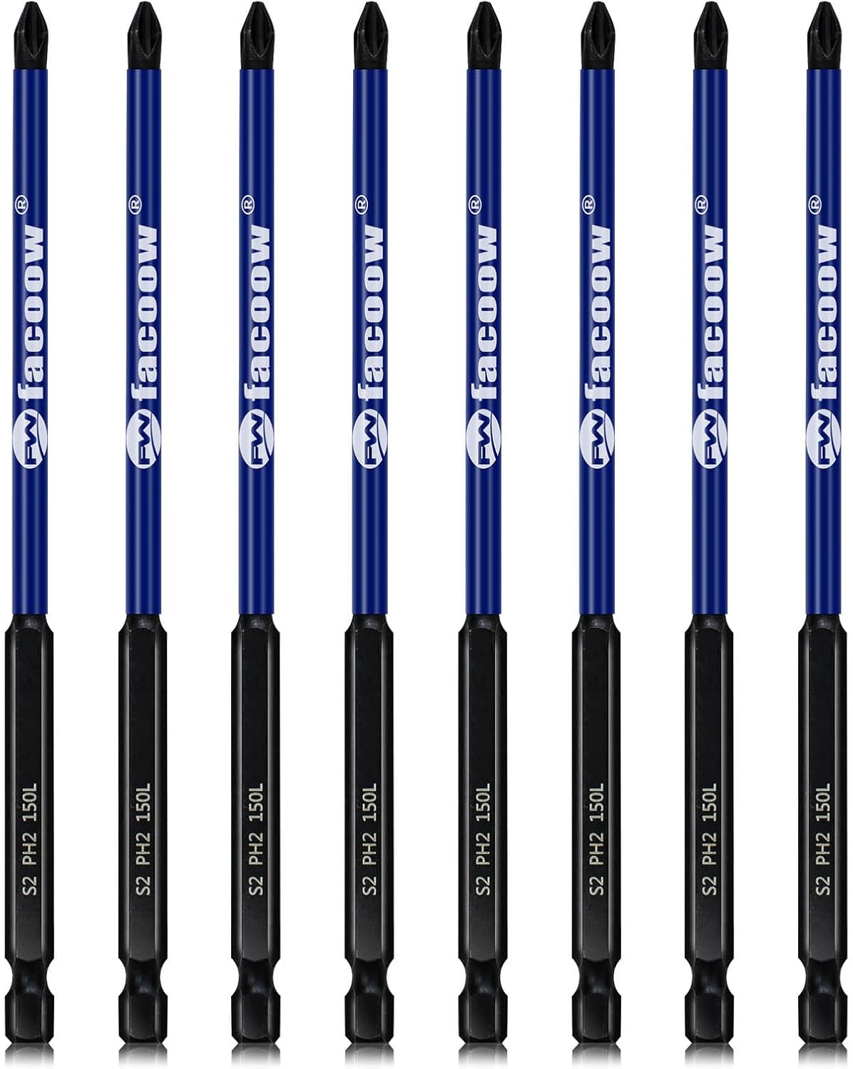Facoow 8 Pcs Phillips Head Impact Driver Bits, #2 Phillips Head ...