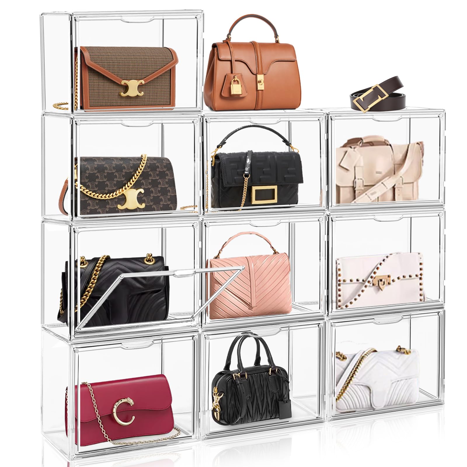Clear Handbag Storage Organizer Purse Organizer for Closet Acrylic ...