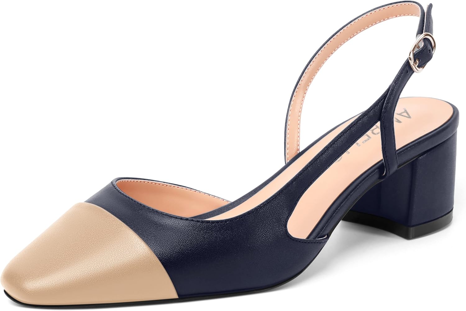 Amazon.com | AMBELIGHT Women's Slingback 2 Inch Chunky Dress Matte ...