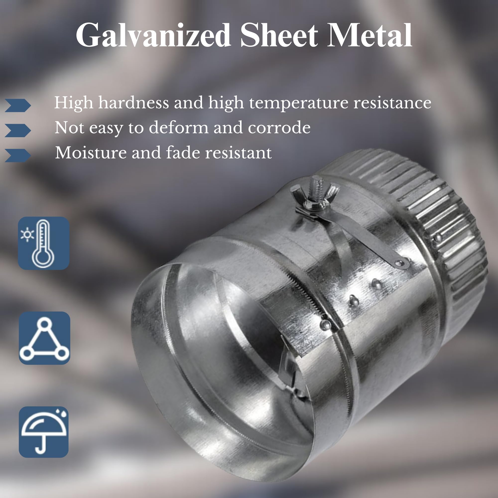 Range Hood Duct Damper 8 Inch Manual Backdraft Damper For HVAC Ducting ...